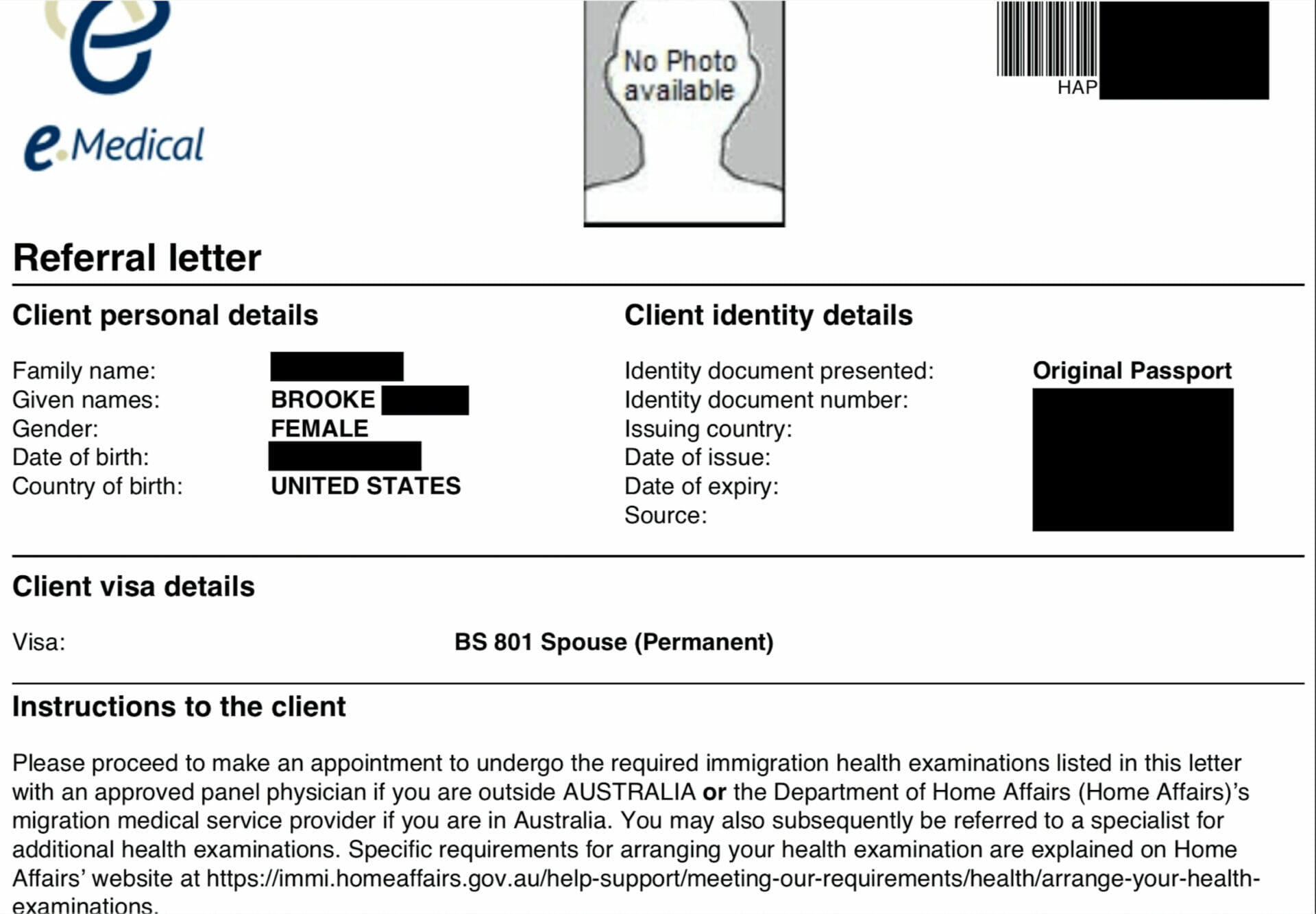 Completing your health check assessment for the 820/801 Australian ...